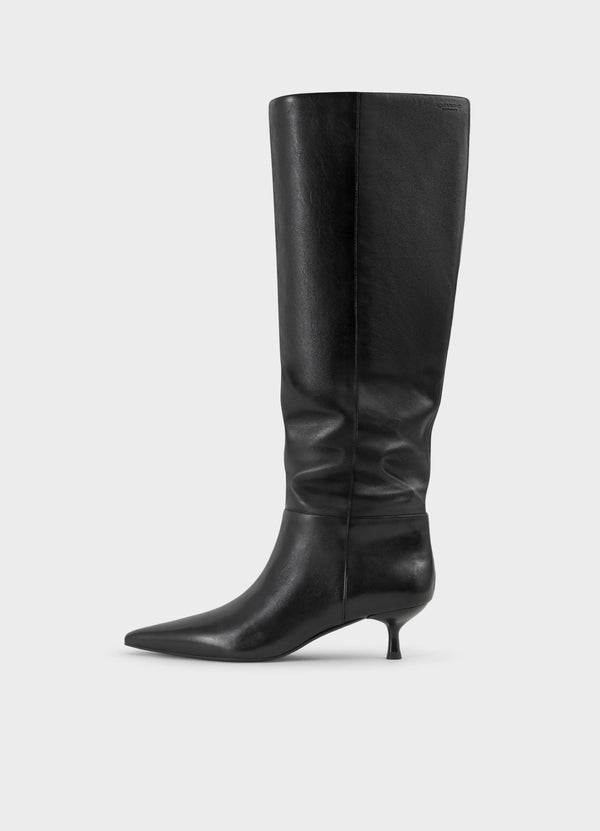 Vagabond slouchy Lykke knee high boots smooth black leather | Pipe and ...
