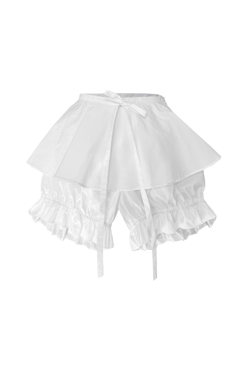 Allina Liu ruffled hem Tulip bloomers skirt cotton white | Pipe and Row ...