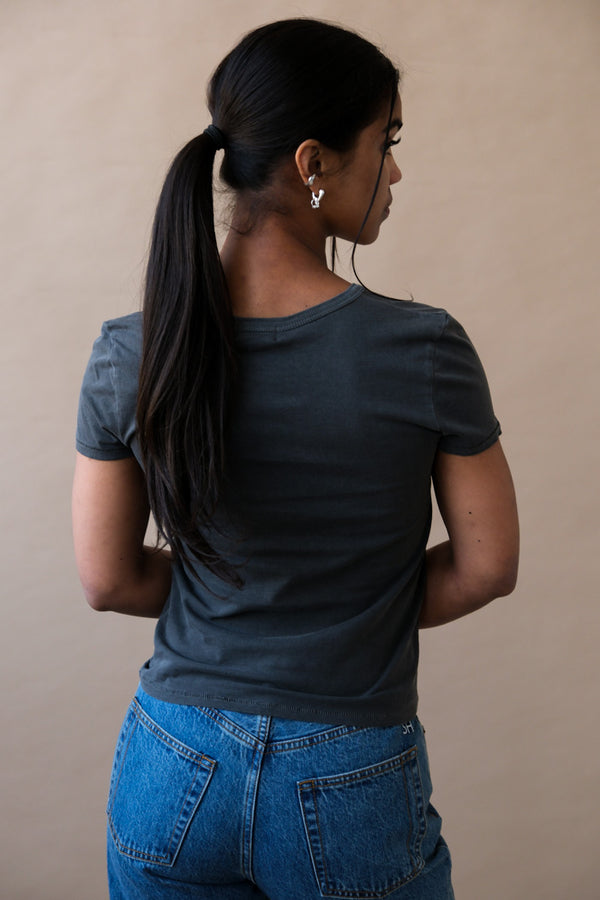 Asher Noe baby tee t-shirt vintage black USA | Pipe and Row Seattle - PIPE AND ROW