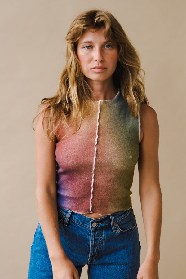 Maison Markosian Meridian ribbed tank ceres gradient hand painted cotton | Pipe and Rpw - PIPE ...