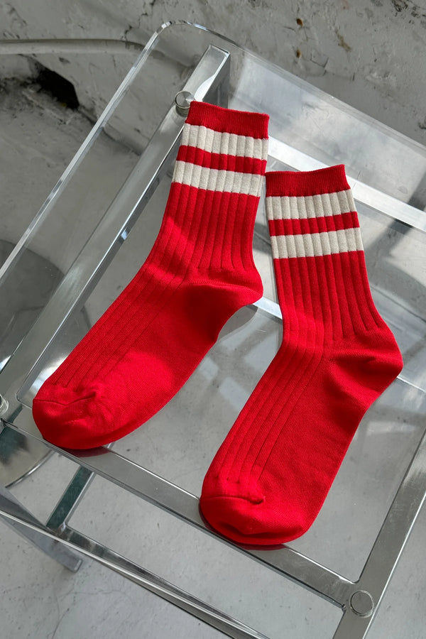 Le Bon Shoppe her varsity socks Desire red white stripes PIPE AND ROW