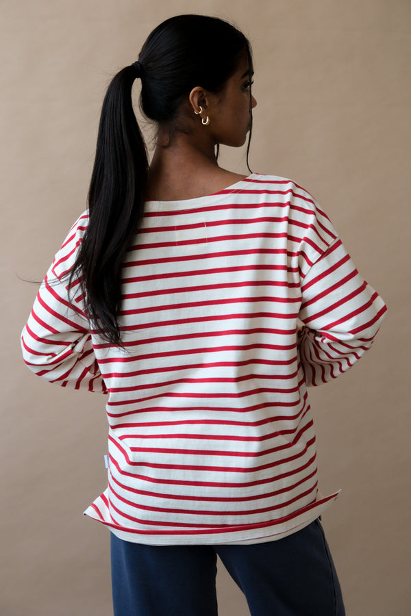 Le Bon Shoppe Marseille boat boat neck long sleeve red stripe | PIPE ...