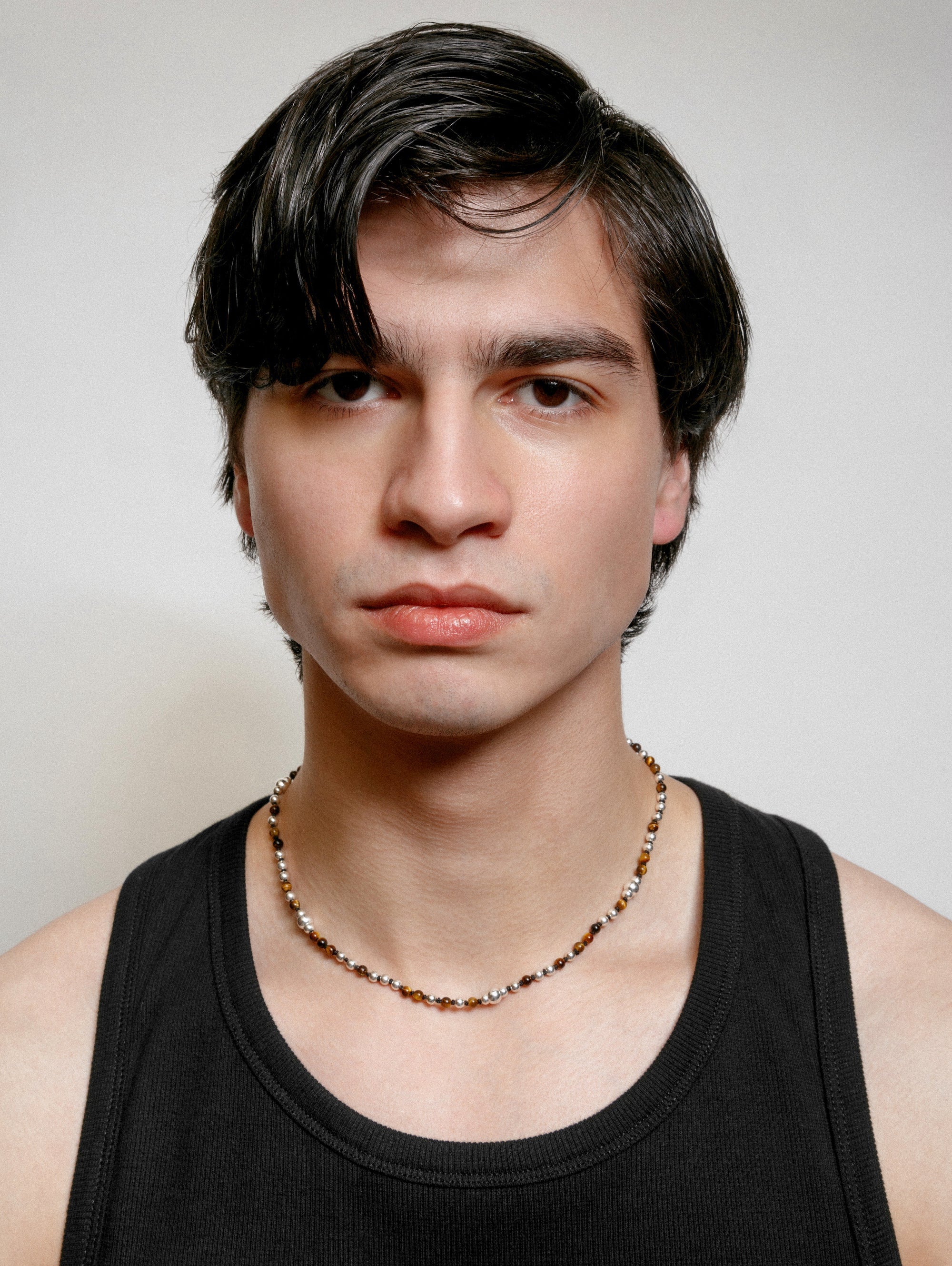 Wolf Circus Caleb knotted, tigers bead sterling silver necklace | Pipe ...