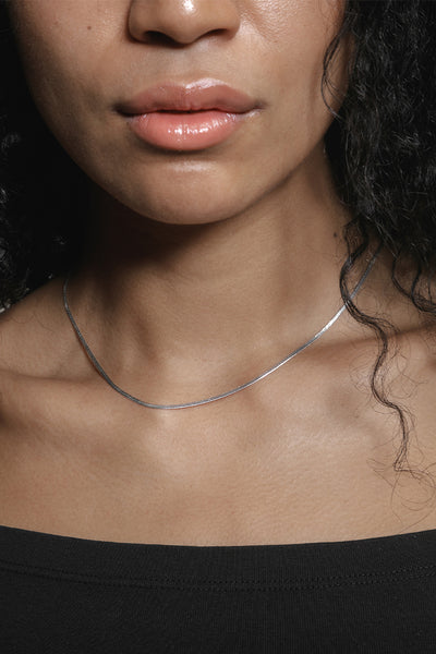 Wolf Circus thin herringbone chain necklace sterling silver | PIPE AND ROW