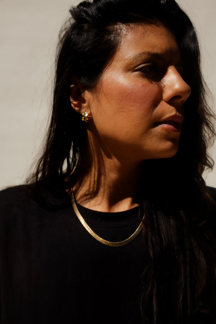 Bonnie gold thick herringbone snake chain necklace 18"-20" PIPE AND ROW