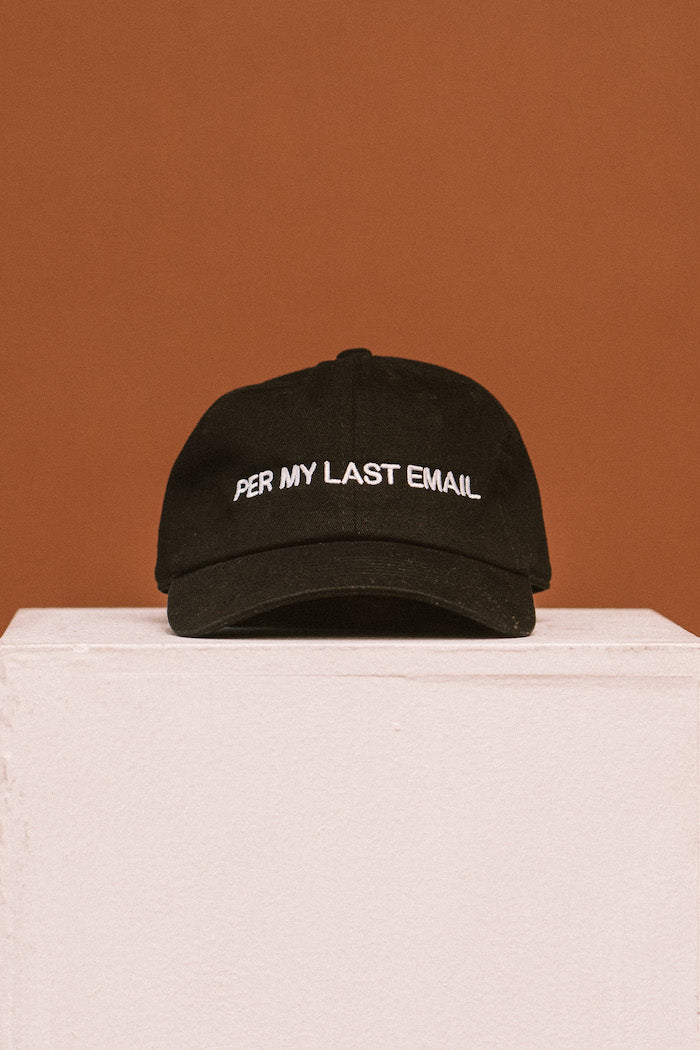 Per my last email embroidered hat | PIPE AND ROW