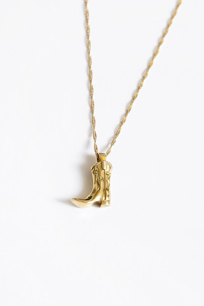 Wolf Circus western cowboy boot pendent in gold | pipe and row - PIPE ...