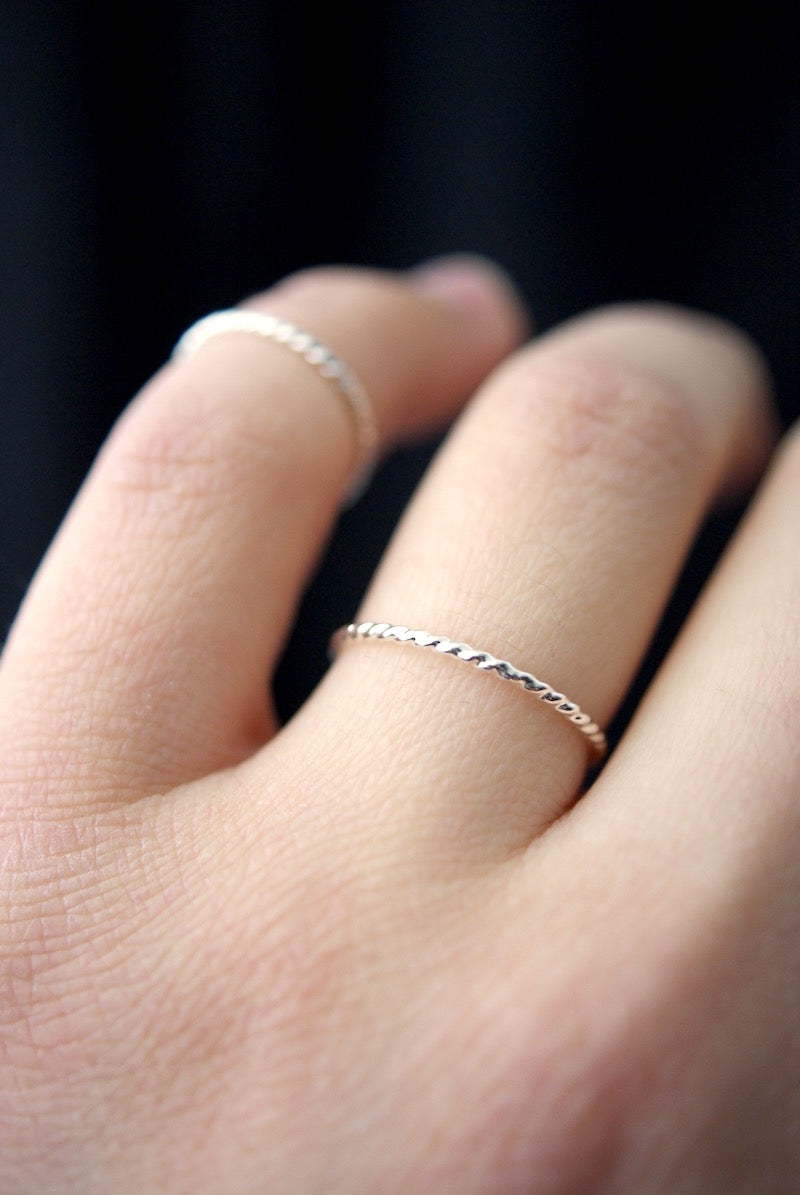 Handmade gold thick twisted stacking ring hannah naomi | PIPE AND ROW